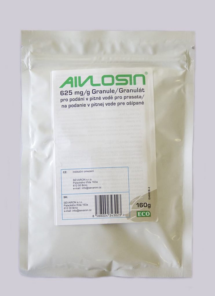 AIVLOSIN 625 mg/g granule pro podání v pitné vodě pro prasata – Sevaron