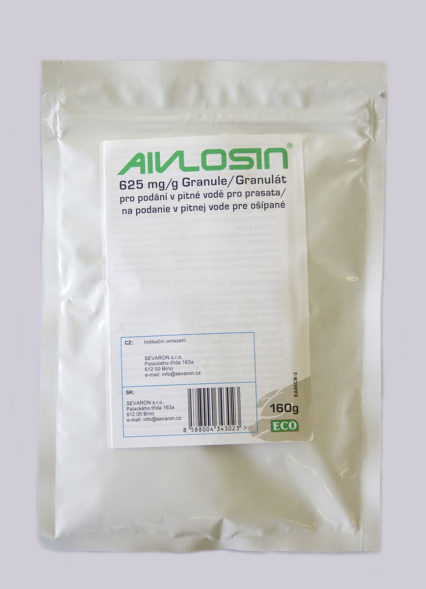 AIVLOSIN 625 mg/g granule pro podání v pitné vodě pro prasata – Sevaron